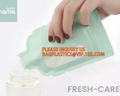 China wholesale food pouch zipper bpa free plastic standing up breast baby milk storage bags,200ml double zipper breast milk b for sale