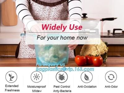 China Reusable Leakproof Zipper Preservation Airtight sandwich k Cooking Fresh Zip Large Silicone Storage Food Bags With for sale