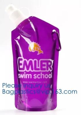 China El subir modificado para requisitos particulares imprimió el bolso plegable formado camiseta plegable libre de la botella de agua de la botella de BPA, 250ml-600ml Co plegable en venta