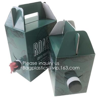 China Recycled eco friendly Customized logo 1L/2L/3L/5L/10L bag in box with valve for water stand up coffee spout pouch for sale