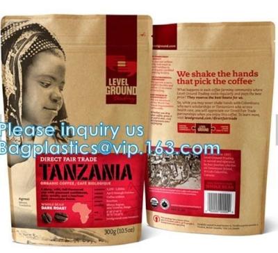 China Biodegradale Compostable Packaging Roll Film Slide Zipper Garment Bag Food Packing Bag 3 side seal bag Kraft Paper Bag for sale