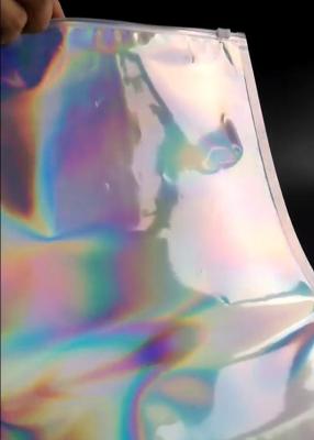China Metallized Slider Zipper Mailer pack Hologram Shiny Foil Glamour Holographic Mailers Metallic Apparel garment clothes for sale