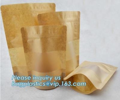 China Square Bottom Gusseted Resealable Kraft Paper Stand Up Pouch Rice Packaging Bag With Zipper And Window BAGEASE PACKAGE for sale