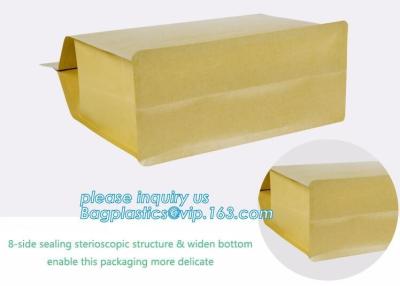 China Stand up k kraft paper bags with clear window,resealable zipper stand up clear window brown kraft paper bag BAGEAS for sale