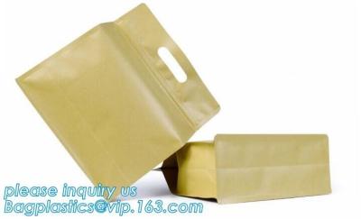 China Stand up k kraft paper bags with clear window,resealable zipper stand up clear window brown kraft paper bag BAGEAS for sale