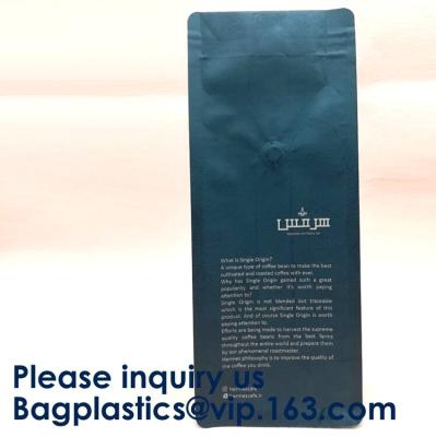 China 250g Heat Seal Side Gusset Yellow Coffee Pouches Bags With Valve Matte Coating Foil Flat Bottom Pouches Coffee 100g, Box for sale