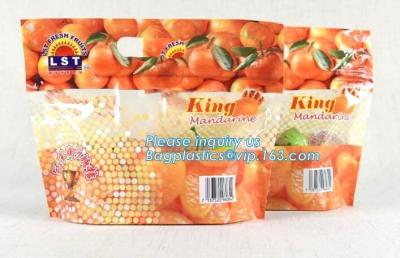 China fresh fruit packaging bag with holes/OPP/CPP transparent standing fresh fruit bag with holes,  slider storage bag/ for sale