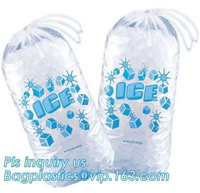 China Ldpe disposable Plastic drawstring 10 Lb ice bags, Reusable FDA Safe Food Grade Plastic Drawstring Ice Bag, Heavy Duty C for sale