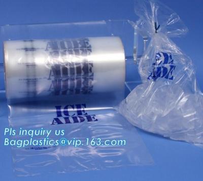 China los bolsos de hielo de nylon del plástico del cierre de lazo, la bolsa de plástico biodegradable del cubo de hielo, fotograbado que imprime Wicketed de encargo empaquetan el hielo en venta
