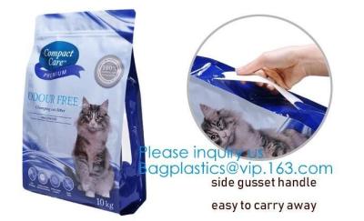 China 5 kg dog food handle bag Aluminum Foil Side Gusset Quad Sealed Dog Food Bag Stand Up Pet Feed Pouches Large PET FOOD PAC for sale