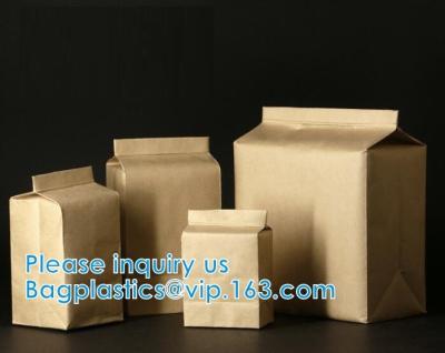 China Kraft Paper Side Gusset Bag Open Top Heat Sealing For Snack Cookie Tea Take Out for sale