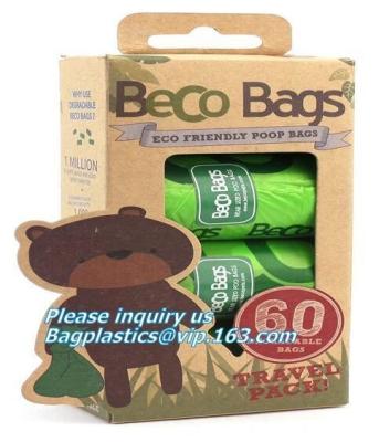 China Earth-Friendly Dog 100% Compostable Bags For Poop,4Refill Rolls,60Bags Total, Pet Dog Waste Poop Plastic Garbage Bag 100 for sale