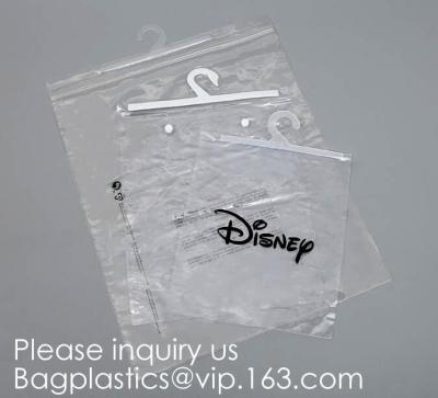 Las bolsas de plástico transparentes del gancho de la suspensión del PVC para la ropa que embala, mejoran para proteger y para almacenar el CD, libros, revistas, papeles y