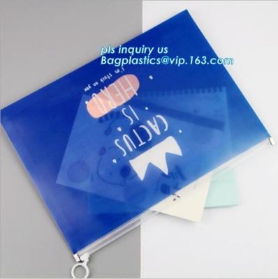 China Office Stationery Mesh Bags With Slider Zipper, slider bag easy vinly package, stationery packaging zipper with gray sli for sale