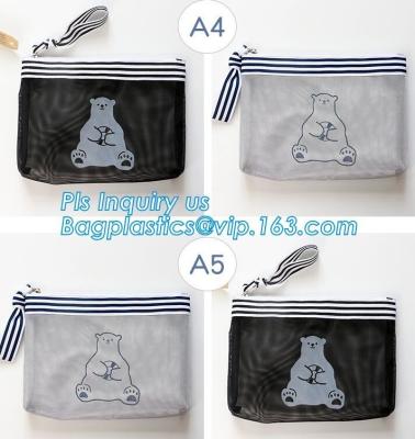 China PVC Mesh File Bag With Closure Zipper File Folder Bag, Promotional hot PVC Plastic File Document Bag with Zipper lock me for sale