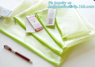 China Office Stationery Plastic Mesh A5 Black File Folders with Zipper, A4 Eco-friendly PVC Mesh Zipper Document Bag Plastic A for sale