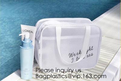 China Custom design PU cosmetics zipper pouches transparent PVC wash gargle bags,China Wholesale Travel Transparent Lattice for sale