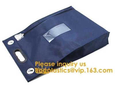 China Bank Locking Document Security Bag Deposit Bank Bag Custom Multi Function Cash Money Reusable Deposit Security Locking B for sale