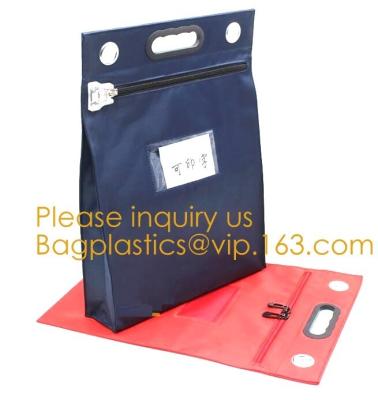 China Bank Locking Document Security Bag Deposit Bank Bag Custom Multi Function Cash Money Reusable Deposit Security Locking B for sale