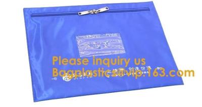 China Bank Locking Document Security Bag Deposit Bank Bag Custom Multi Function Cash Money Reusable Deposit Security Locking B for sale