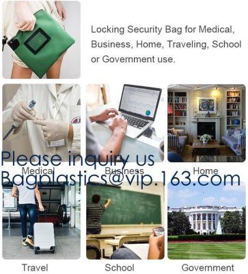China Custom Logo Security Money Pouch Utility Bank Deposit Bag with Zipper pouch case bag,Portable bank bag, bagease, bagplas for sale