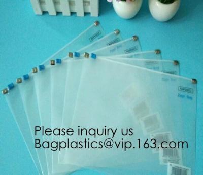 China Metal Clip Zipper Slider Closure Bags, Zip Envelope, Clear Color A5 Size Paper Document File Invoice Bill Zipper Bag Pen for sale