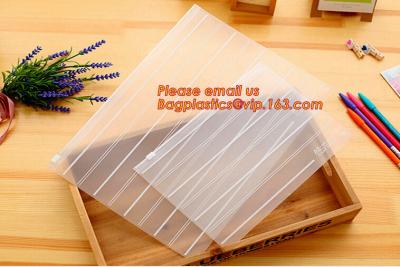 China transparent clear PVC Slider zipper bag plastic bag with zipper, Vinyl Slider Red Zipper Clear PVC Bag, Printed PVC LDPE for sale
