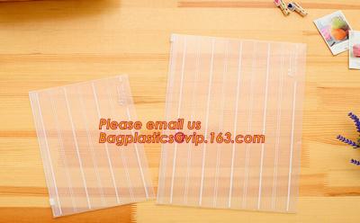 China transparent clear PVC Slider zipper bag plastic bag with zipper, Vinyl Slider Red Zipper Clear PVC Bag, Printed PVC LDPE for sale