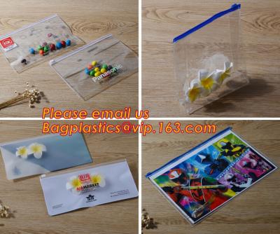 China A4 clear plastic portable zipper lock file folder bag with small button snap wallet pocket for sale