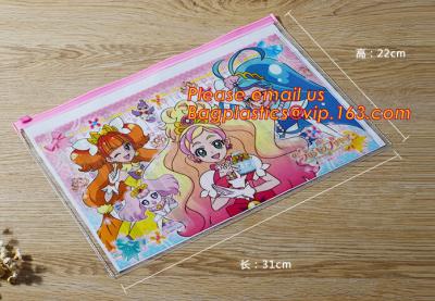 China back to school stationery New Cheap top zip lock plastic PVC pencil case bag with customized printing for sale