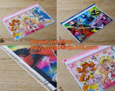 China back to school stationery New Cheap top zip lock plastic PVC pencil case bag with customized printing for sale