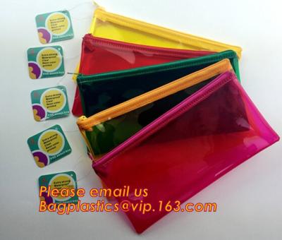 China lovely water-proof pencil case promotional plastic mateiral pencil bag cleazipper file bag for pencil factory