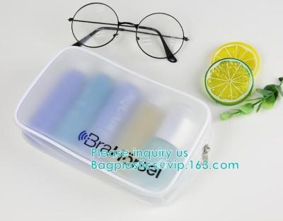China Vinyl transparent pvc bag cosmetic packing, bottom gusset slider k printed pvc zipper bags, clothing packaging bag for sale