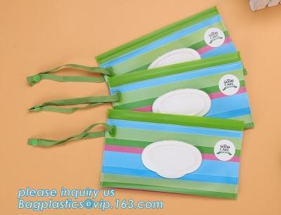 China Plastic packaging bag baby EVA Tissue wet wipes bag, reusable and portable wet wipe pouch bag, Reusable wet wipe pouch t for sale