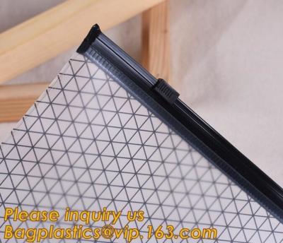 China factory office use slider zip lock document bag vinyl plastic PVC bag,document bag with zipper cosmetics offices supplie for sale