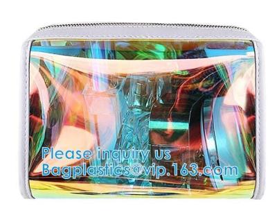 China Custom Shell Shaped White Nylon Mesh Cosmetic Bag Pouch For Make Up,Hologram Vinyl Material Pvc k Holographic Bag for sale