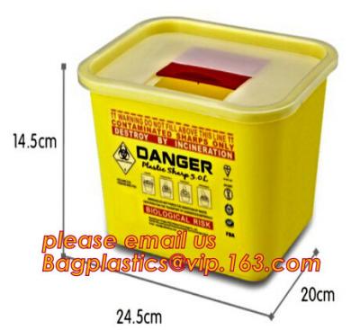 China Various shape sharp container,sharp bin,syringe container, Wholesale disposable plastic medical sharp container/waste bo for sale