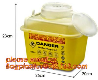 China Various shape sharp container,sharp bin,syringe container, Wholesale disposable plastic medical sharp container/waste bo for sale