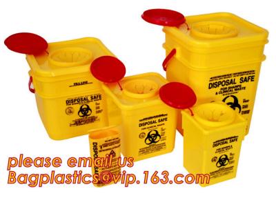 China Medical plastic wall mounted bracket and holder with gloves box for 5qt sharps container and sharps bin, sharp container for sale