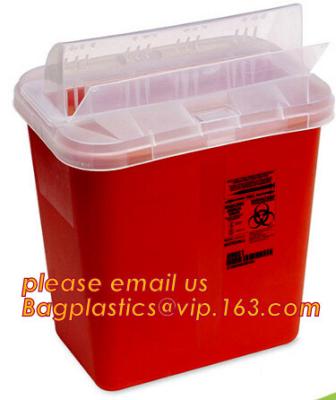 China Rectangle safe sharp container, Medical Disposal Bin Sharp /Safe SharpS Containers plastic medical sharp containers for sale