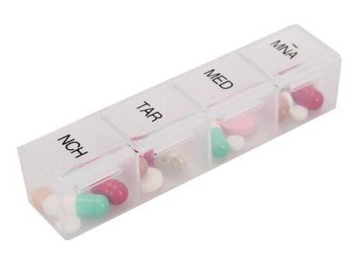 China 7 day a week cool detachable drugs box with 4 case each day, Safely pop-up 7case pill organizer, Mini cute compact pocke for sale