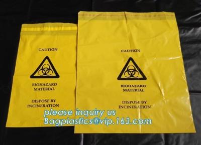 China HDPE plastic drawstring biohazard garbage waste, Heavy duty safety plastic biohazard,ENVELOPE BAGS, ENVELOPE, SELF SEAL for sale