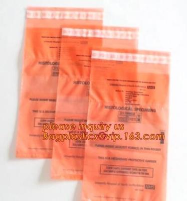 China Biohazard Specimen Bag with Document Pouch, Industrial waste disposal, biodegradable waterproof plastic k poly pe for sale