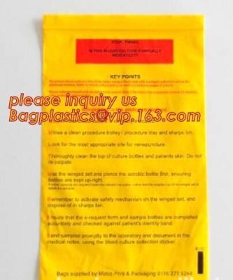 China Biohazard Specimen Bag with Document Pouch, Industrial waste disposal, biodegradable waterproof plastic k poly pe for sale