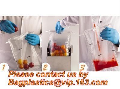 China free-standing sterile sample bags for sample transport and storage, lab sterile sampling blender bag with filter, BAGEAS for sale