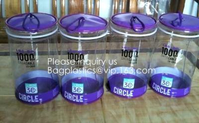 China Bolso cosmético del cilindro cristalino del PVC con el cierre de la cremallera, viaje cosmético del bolso del maquillaje de la bolsa de la cremallera del Pvc de los equipos del artículo de tocador en venta