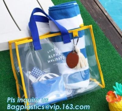 China PVC shopping bag transparent pp plastic handle bag, Vinyl PVC Handle Carrier Promotion Industrial Use Jelly Packaging Ba for sale