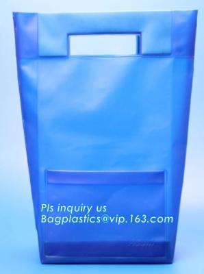 China transparent pvc bag for gift,cosmetics/PVC handle bag, Plastic Handle Bags For Makeup Travel Set Packaging, die cut hand for sale
