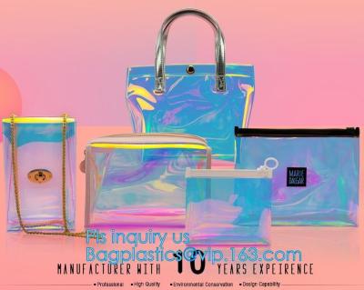 China Elegant Transparent Handbags Shoulder Tote PVC Beach Bags for women with Zipper, Vinyl Transparent PVC Shoulder Bag With for sale