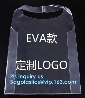 China Transparent pvc handle plastic bag with logo, promotional clear tote pvc handle shopping bag pvc tote bag, underwear clo for sale